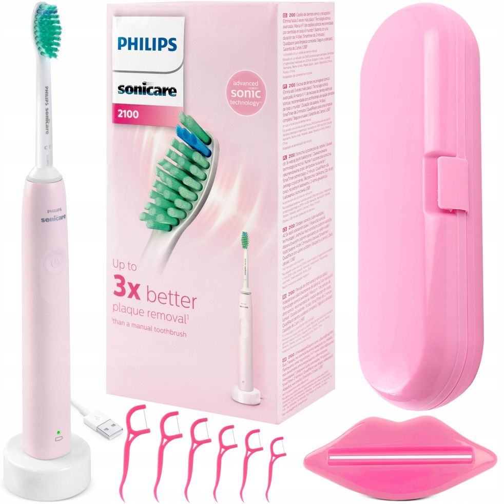 SZCZOTECZKA SONICZNA PHILIPS SONICARE ROSE ZESTAW - ERLI.pl