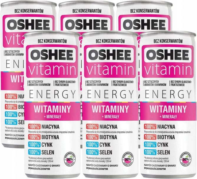 Oshee puszka 250ml OSHEE Vitamin Energy Witamin x6 – 147320794 - ERLI.pl