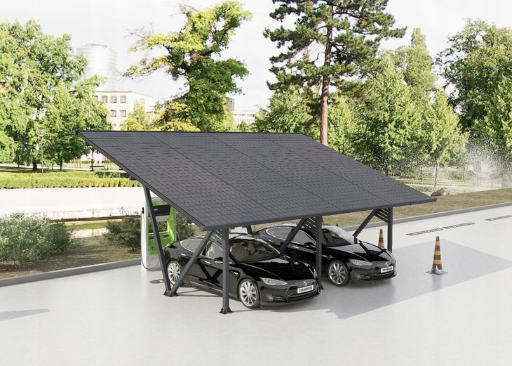 Garaż samochodowy CARPORT Wiata FOTOWOLTAICZNA ZESTAW 10KW 3-FAZOWA 5KW ...