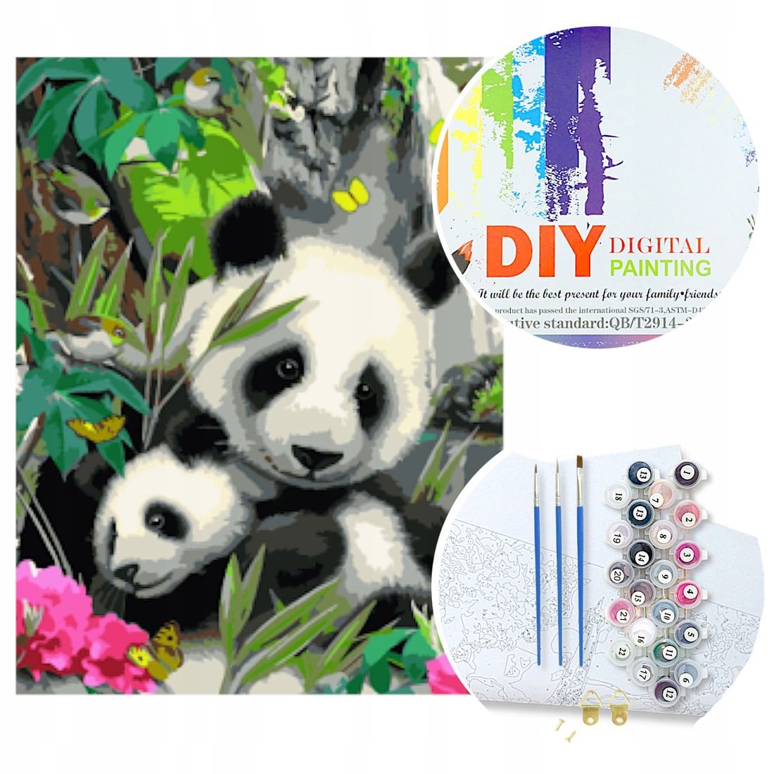 Malowanie Po Numerach Z Ramą 40x50 - Panda - ERLI.pl