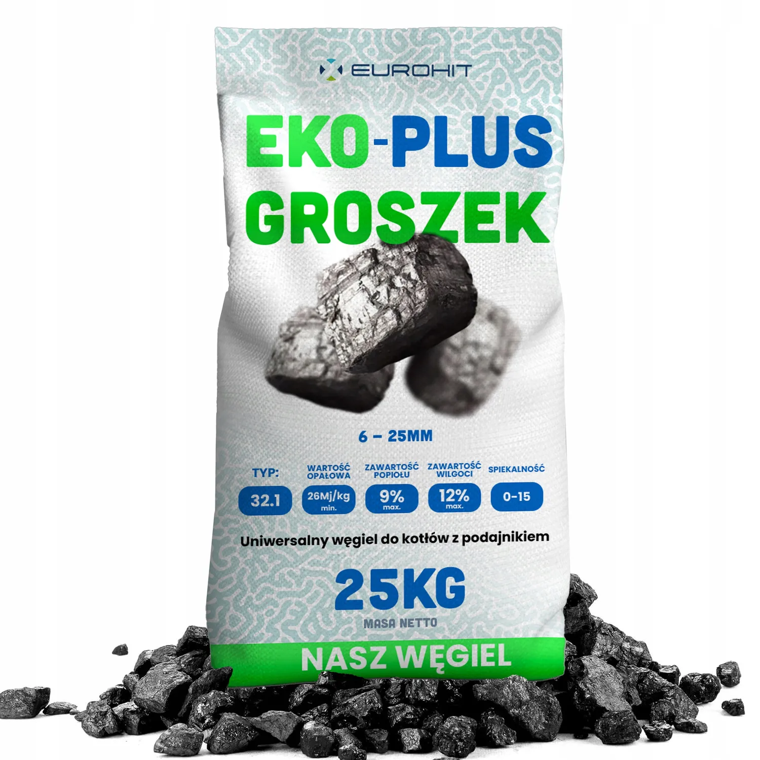 Ekogroszek EKO-PLUS paleta 1000 kg węgiel workowany (40 worków x 25 kg ...