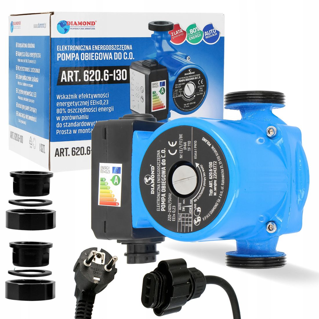 Pompa Obiegowa Pieca CO Elektroniczna 60-25/130 - ERLI.pl