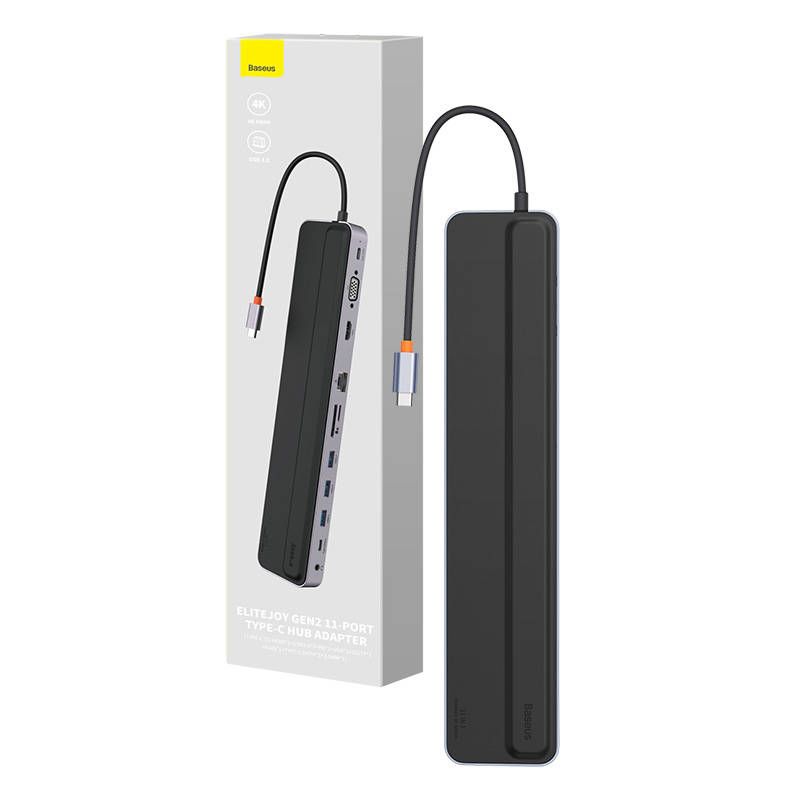 Hub 11w1 Baseus EliteJoy Gen2 series USB-C do 3xUSB 3.0 + USB 2.0 + USB-C P - ERLI.pl