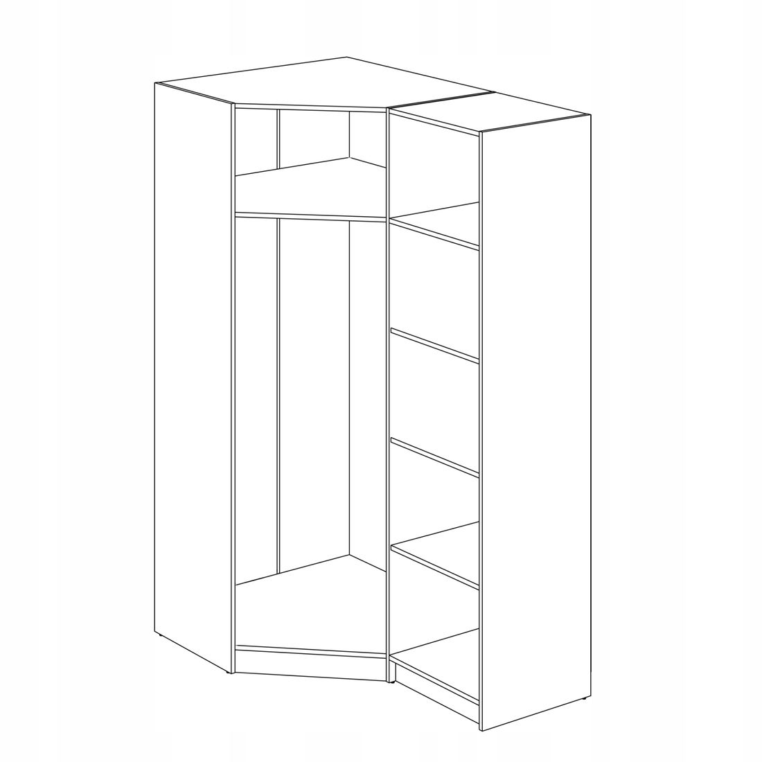 Szafa narożna DONALD dąb puccini - ERLI.pl