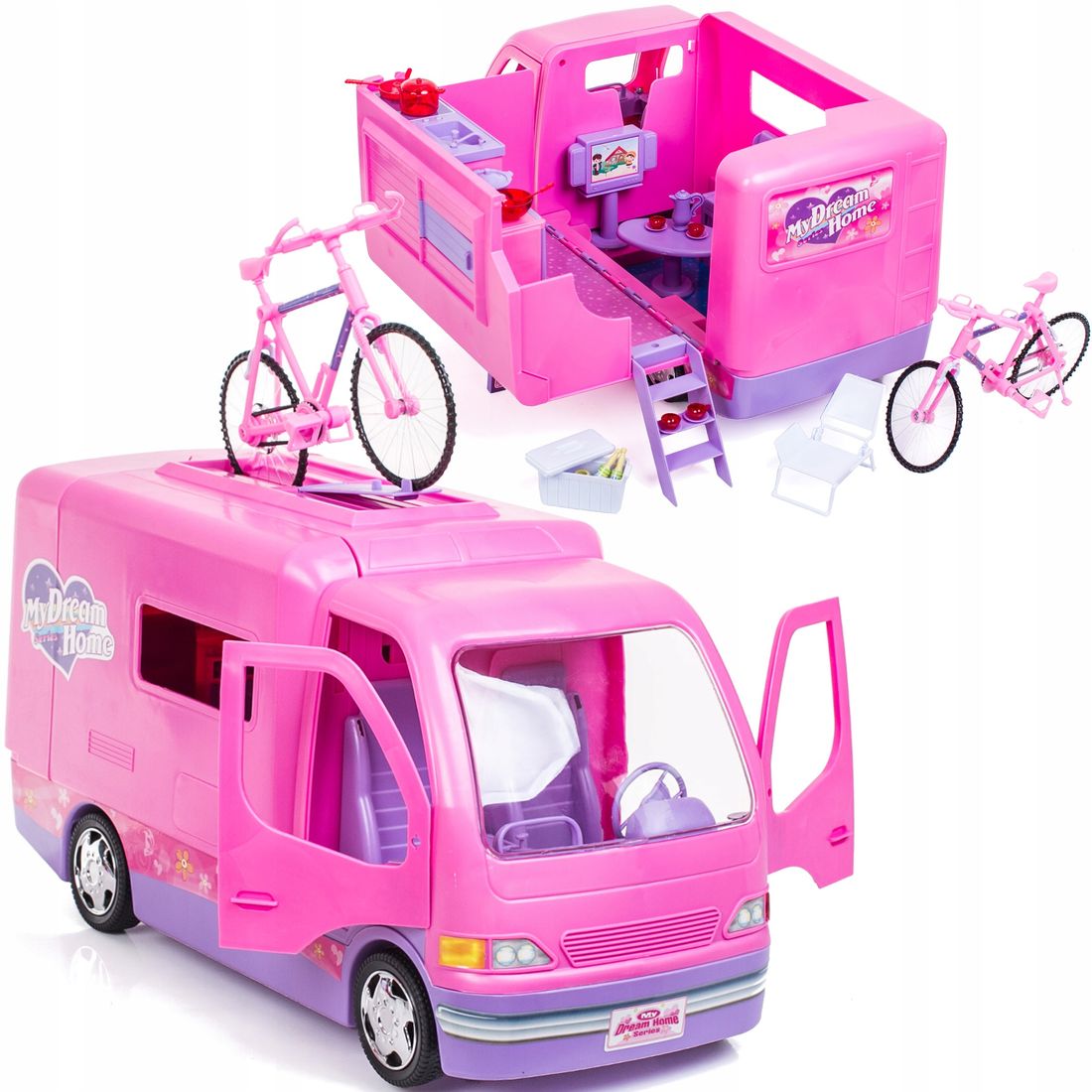 KAMPER DLA LALEK duży otwierany camper auto rower - ERLI.pl