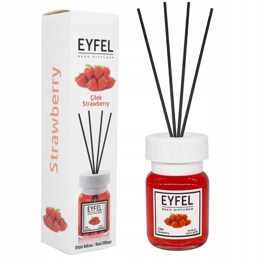 EYFEL SZKLANY DYFUZOR ZAPACHOWY 120 ML SOCZYSTA TRUSKAWKA ZAPACH DO DOMU – 205482938 - ERLI.pl