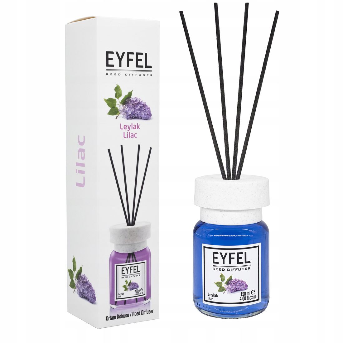 EYFEL DYFUZOR ZAPACHOWY Z PATYCZKAMI 120 ML BEZ LILAC – 214277063 - ERLI.pl