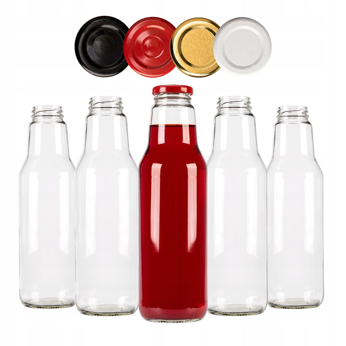 5x BUTELKI szklane SOCZEK na SOK 750ml z ZAKRĘTKĄ - ERLI.pl