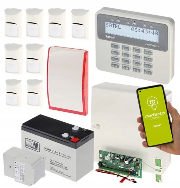 Alarm do domu SATEL Perfecta 8 czujek ruchu Bosch - ERLI.pl