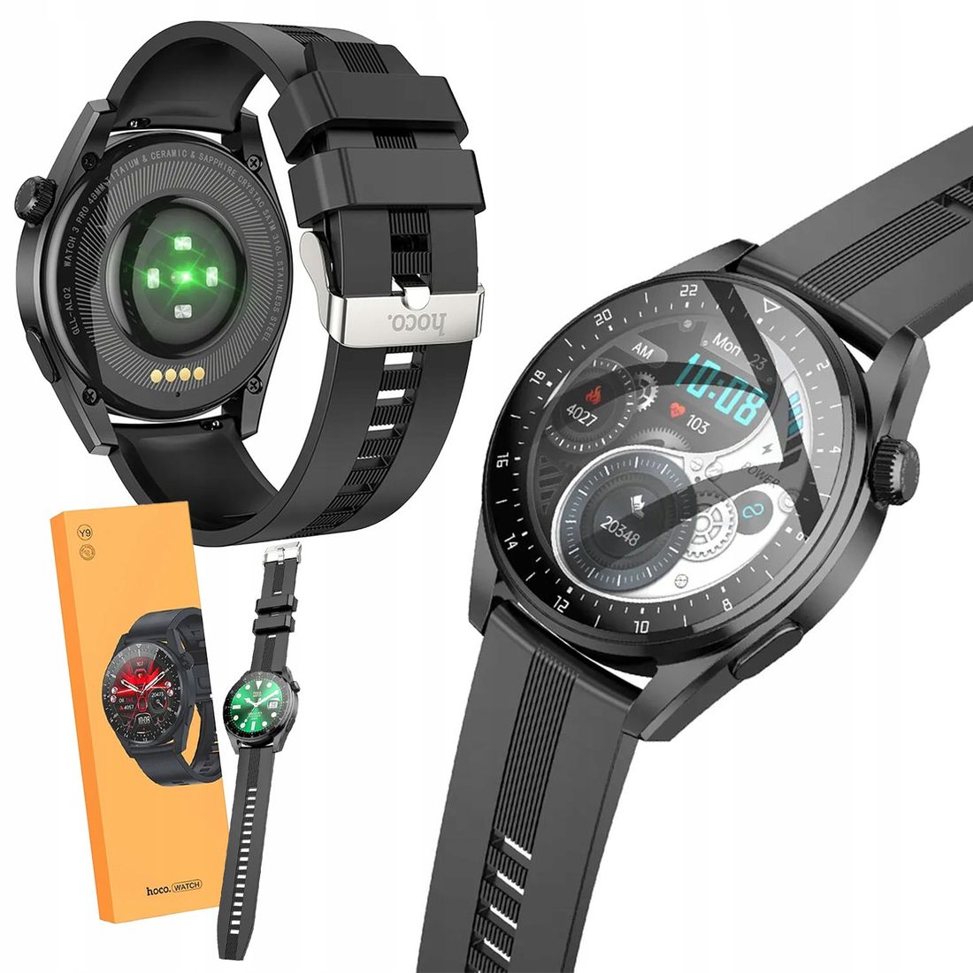 SMARTWATCH,ZEGAREK ELEGANCKI Y9 SMART SPORT CZARNY – 154181318 - ERLI.pl
