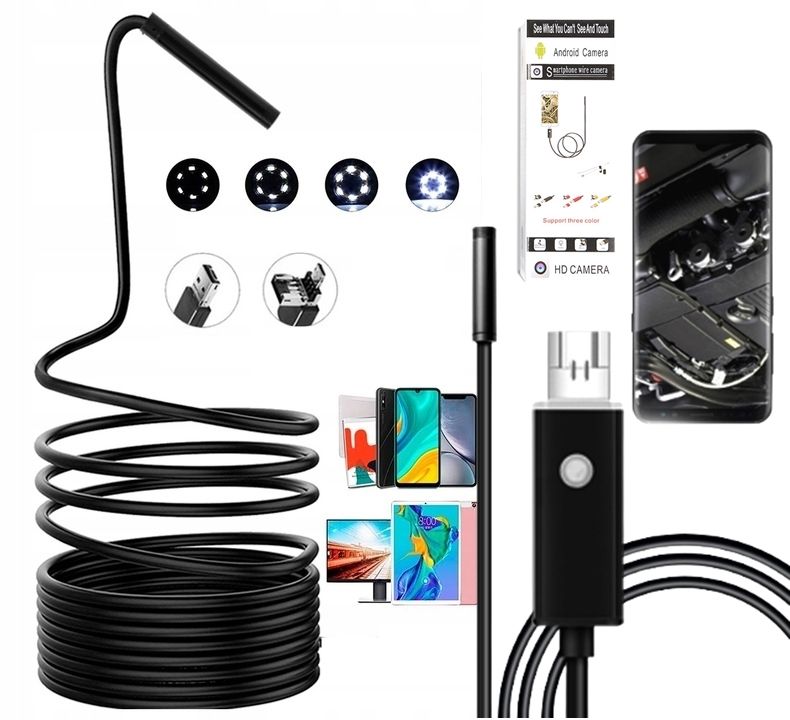 ENDOSKOP KAMERA INSPEKCYJNA ANDROID USB 10m - ERLI.pl