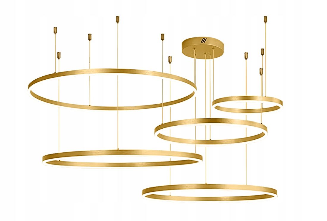 LAMPA LED RING ZŁOTA LAMPA WISZĄCA 100/80/60/50/40 – 154570553 - ERLI.pl