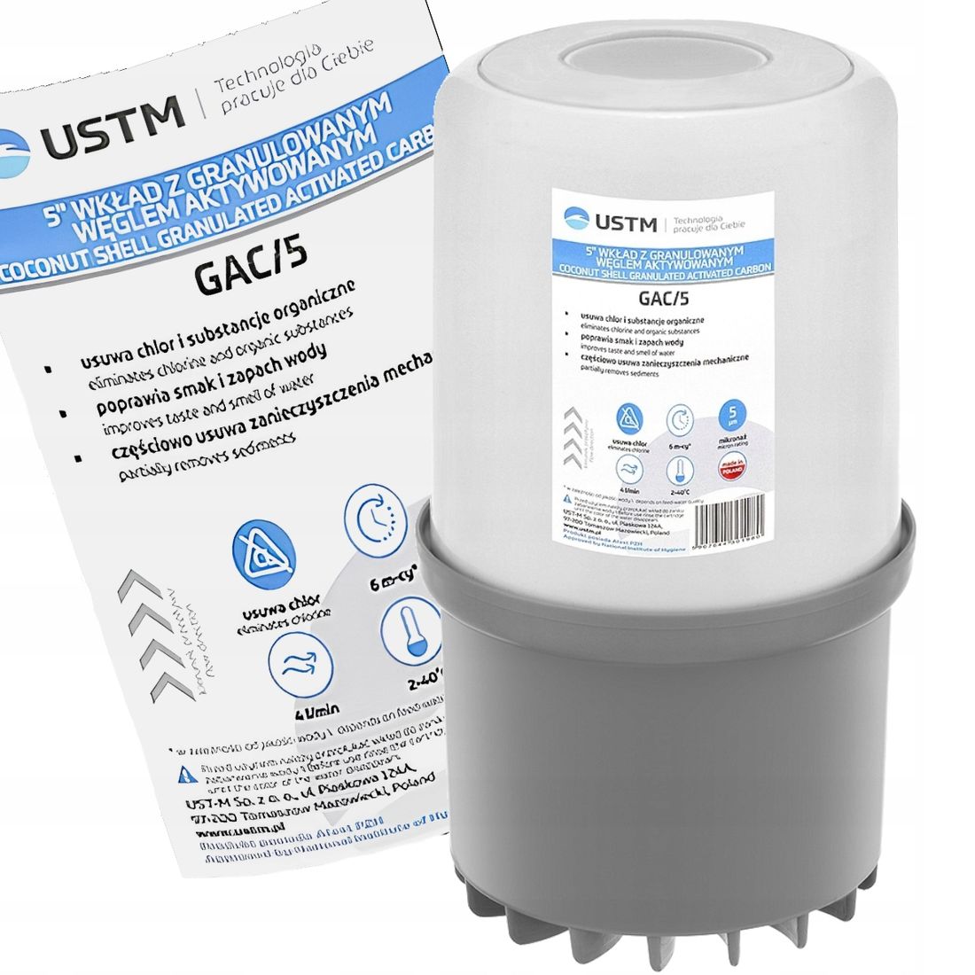 FILTR DO WODY WKŁAD WĘGLOWY 5 '' AKTYWOWANY USTM – 135361051 - ERLI.pl