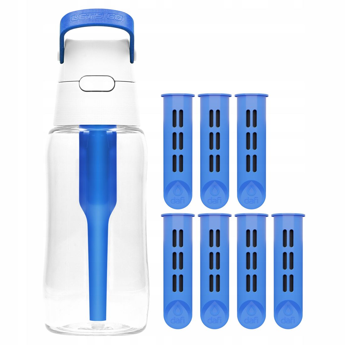 Butelka Dafi Solid 0,5l szafirowa + 7x Filtr do butelki Dafi Soft i ...