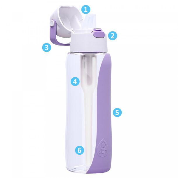 Butelka Bidon Dafi Solid 0,7l SiliconeFit 0,7l z etui Lawendowa + wkład ...