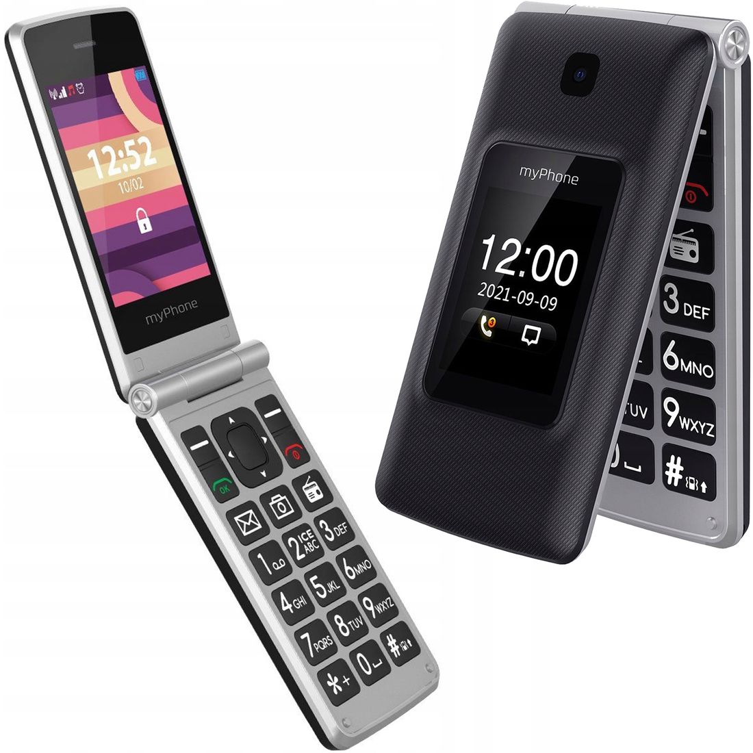 TELEFON Z KLAPKĄ DLA SENIORA GŁOŚNY ICE I SOS MP-3 - ERLI.pl