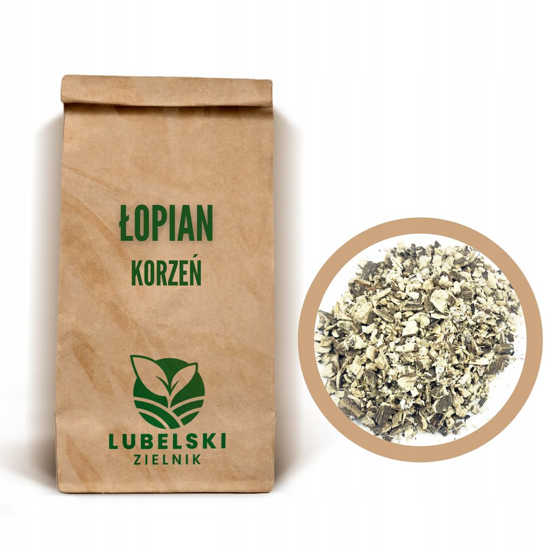 ŁOPIAN KORZEŃ CIĘTY 500 G - LUBELSKI ZIELNIK - ERLI.pl
