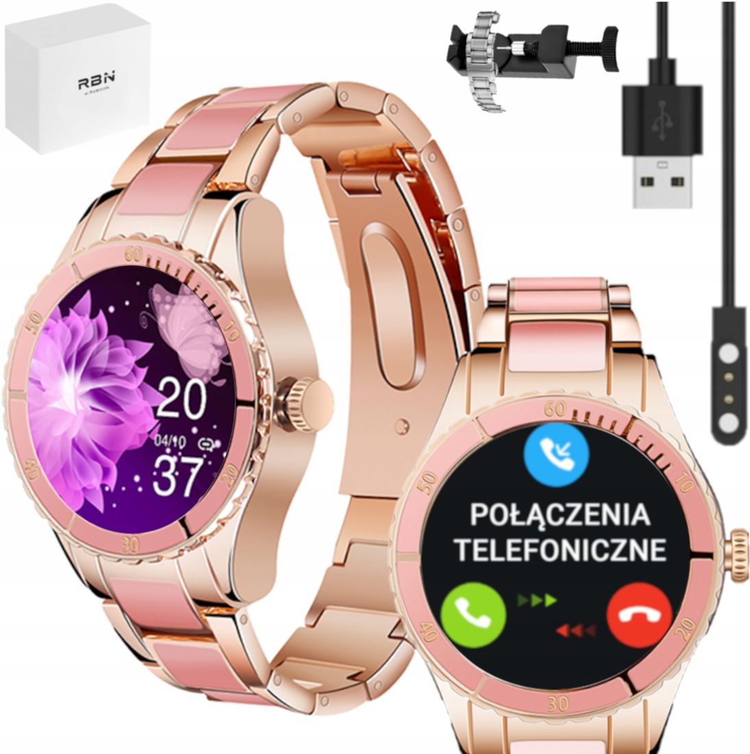 Smartwatch zegarek Damski ROZMOWY PULS FB MENU PL - ERLI.pl