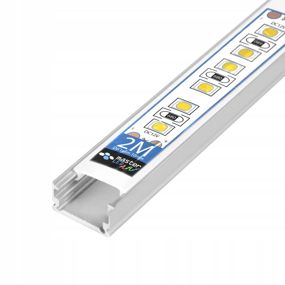 profil aluminiowy DO TAŚM LED Z KLOSZEM 2m typ X - ERLI.pl
