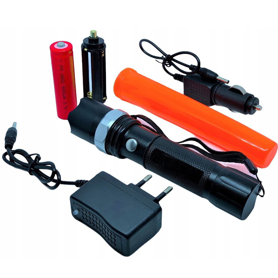 LATARKA POLICYJNA WOJSKOWA MOCNA LED ZOOM SZPERACZ – 156367238 - ERLI.pl