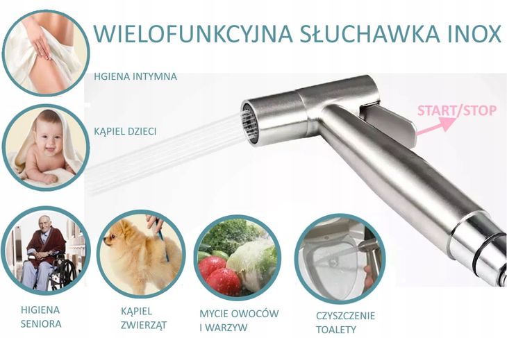 BIDETTA rączka słuchawka prysznicowa do toalet wc BIDETKA słuchawka ...