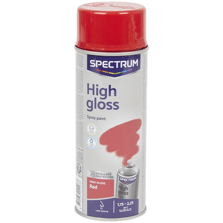Farba w sprayu czerwona wysoki połysk 400 ml - czerwony połysk - 50% ...