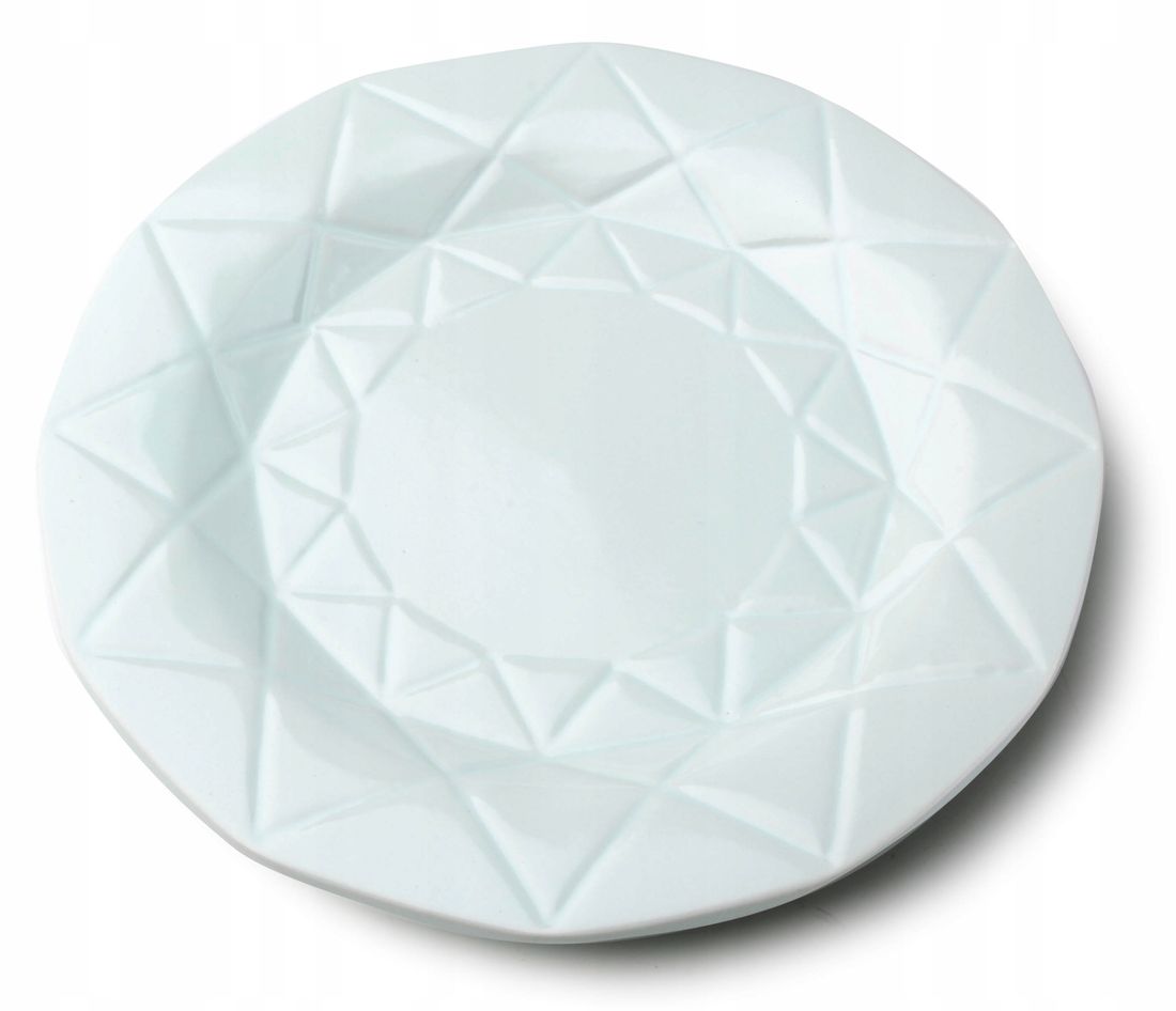 MIĘTOWY CERAMICZNY TALERZ OBIADOWY PŁASKI 24CM - ERLI.pl