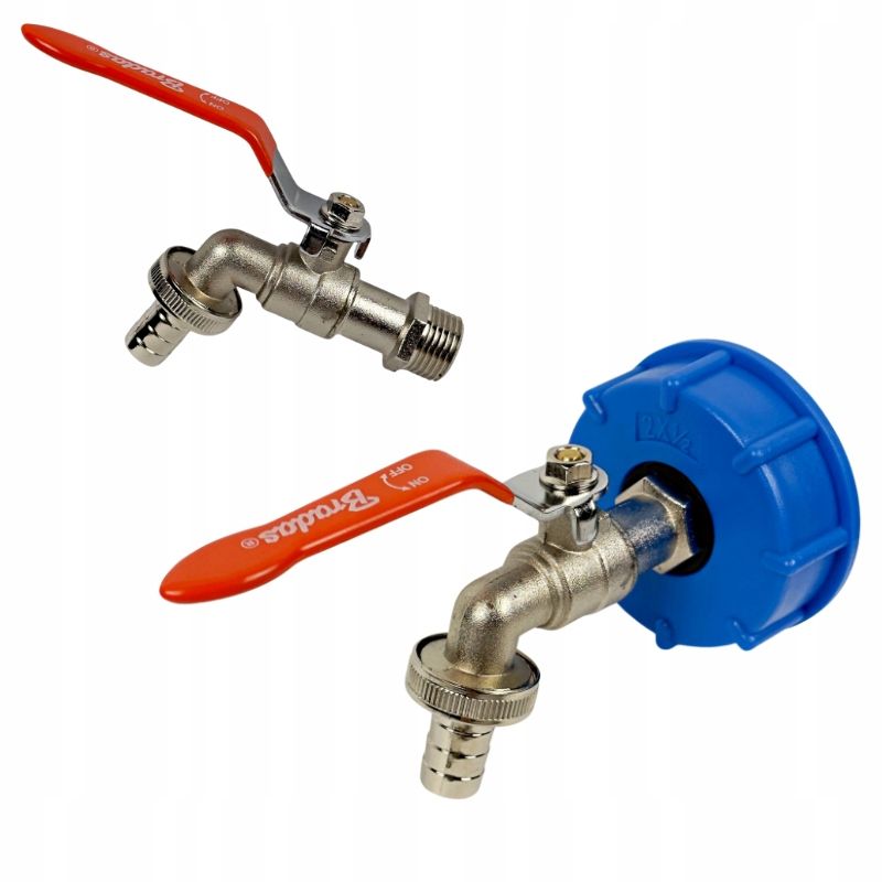 Zawór Czerpalny Kran Mauzer 1000l IBC Zestaw do Zbiornika Wąż 1/2" + Teflon - ERLI.pl