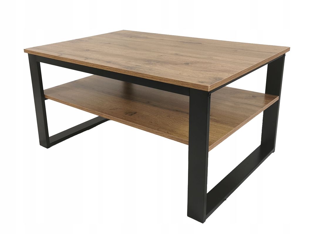 STOLIK KAWOWY STÓŁ ŁAWA INDUSTRIALNY DĄB LOFT SK107 - ERLI.pl