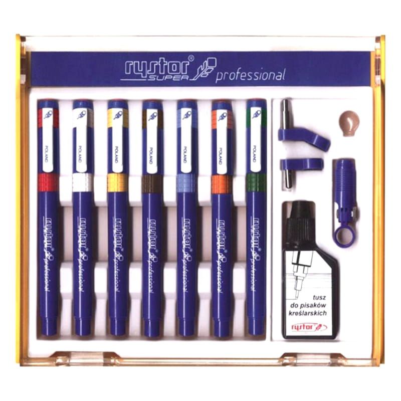 Pisaki kreślarskie (rapidografy) RYSTOR Professional - 7 sztuk - ERLI.pl