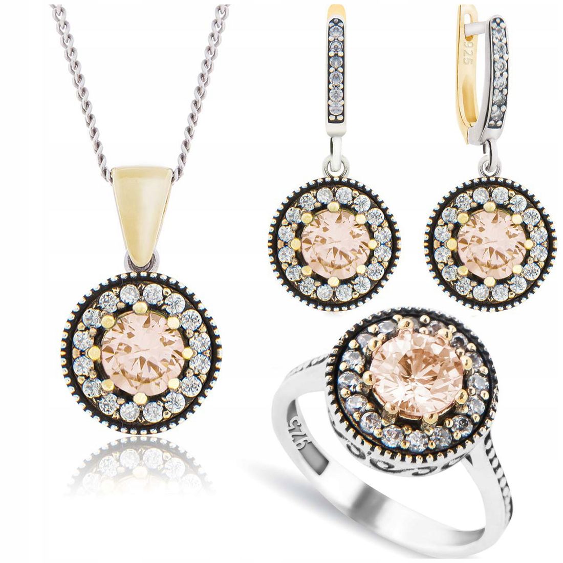 SREBRNA BIŻUTERIA DAMSKA + PUDEŁKO JUBILERSKIE - ERLI.pl