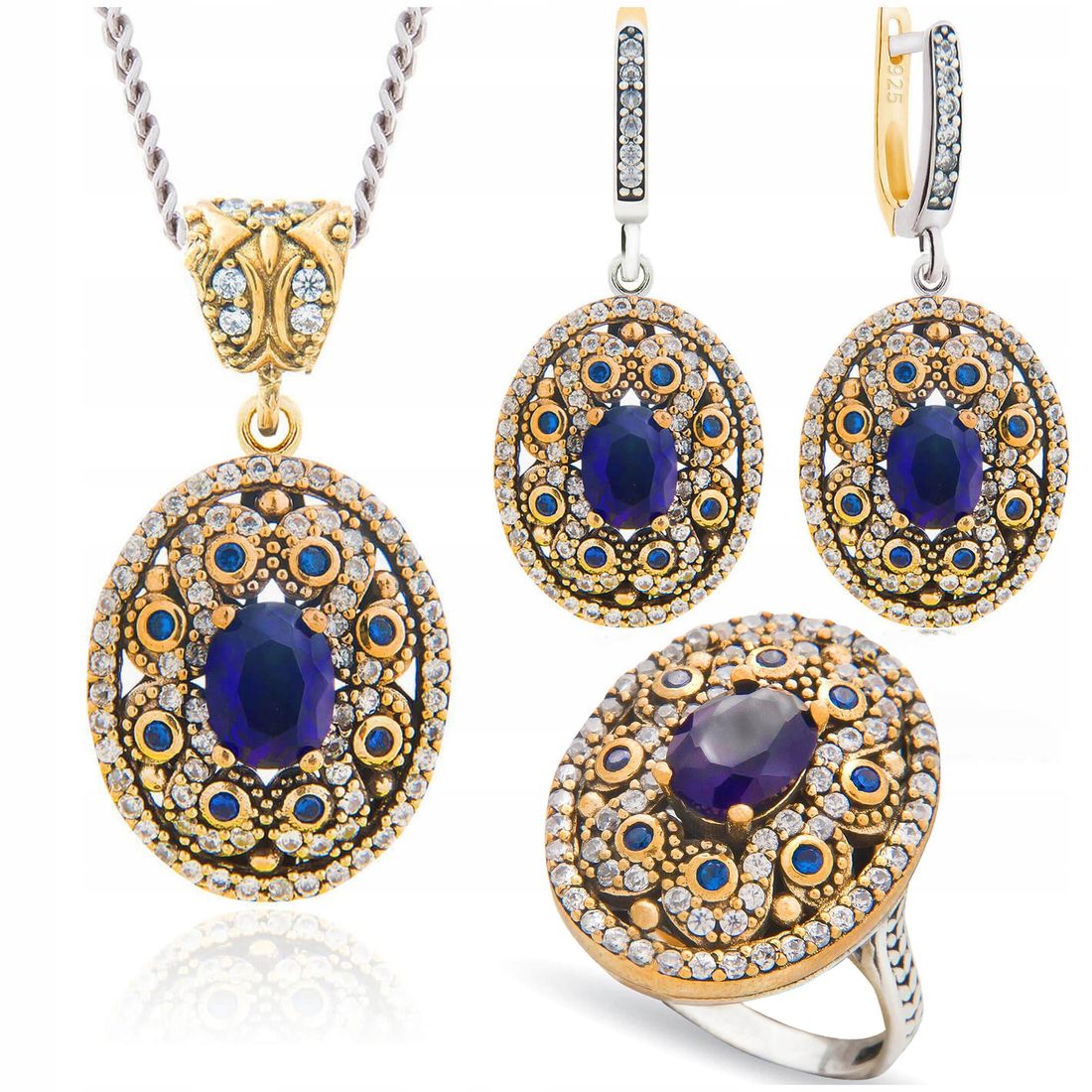 SREBRNA BIŻUTERIA DAMSKA + PUDEŁKO JUBILERSKIE - ERLI.pl