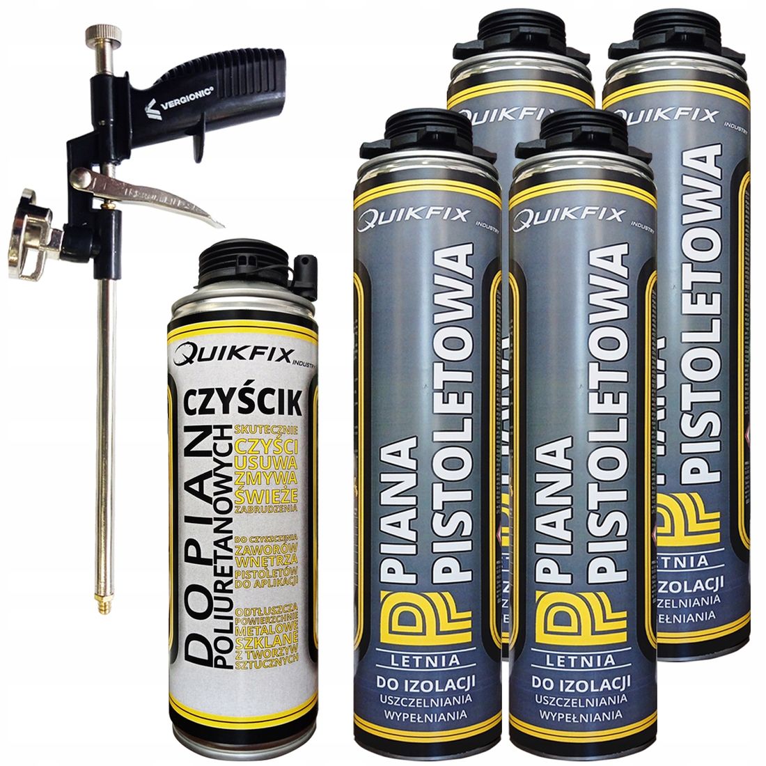 Zestaw 4x Piana pistoletowa + czyścik + pistolet - ERLI.pl