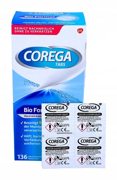 Corega Tabs BIO Formel 136 szt Tabletki do Protez - ERLI.pl