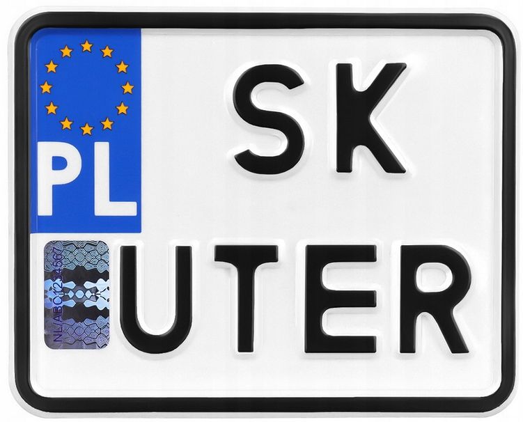 Tablica skuter motorower do ramki rejestracyjnej - ERLI.pl