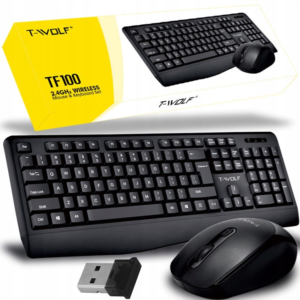 T-WOLF TF100 KLAWIATURA MEMBRANOWA BEZPRZEWODOWA WIRELESS BT + MYSZ MYSZKA – 157398436 - ERLI.pl