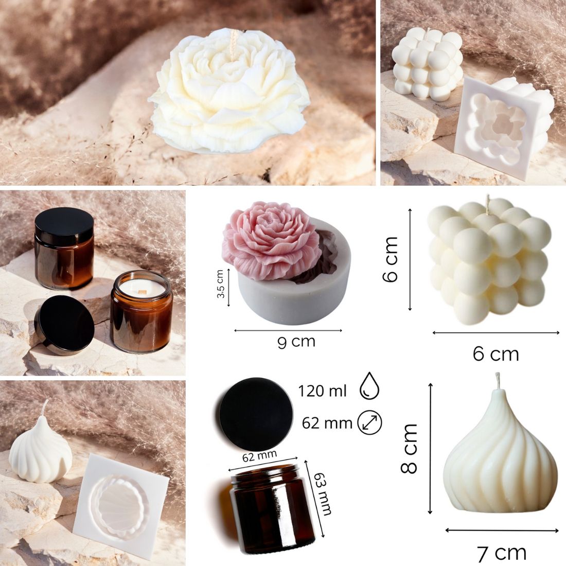 ZESTAW DO ROBIENIA ŚWIECZEK WOSK FOREMKI 59w1 - ERLI.pl