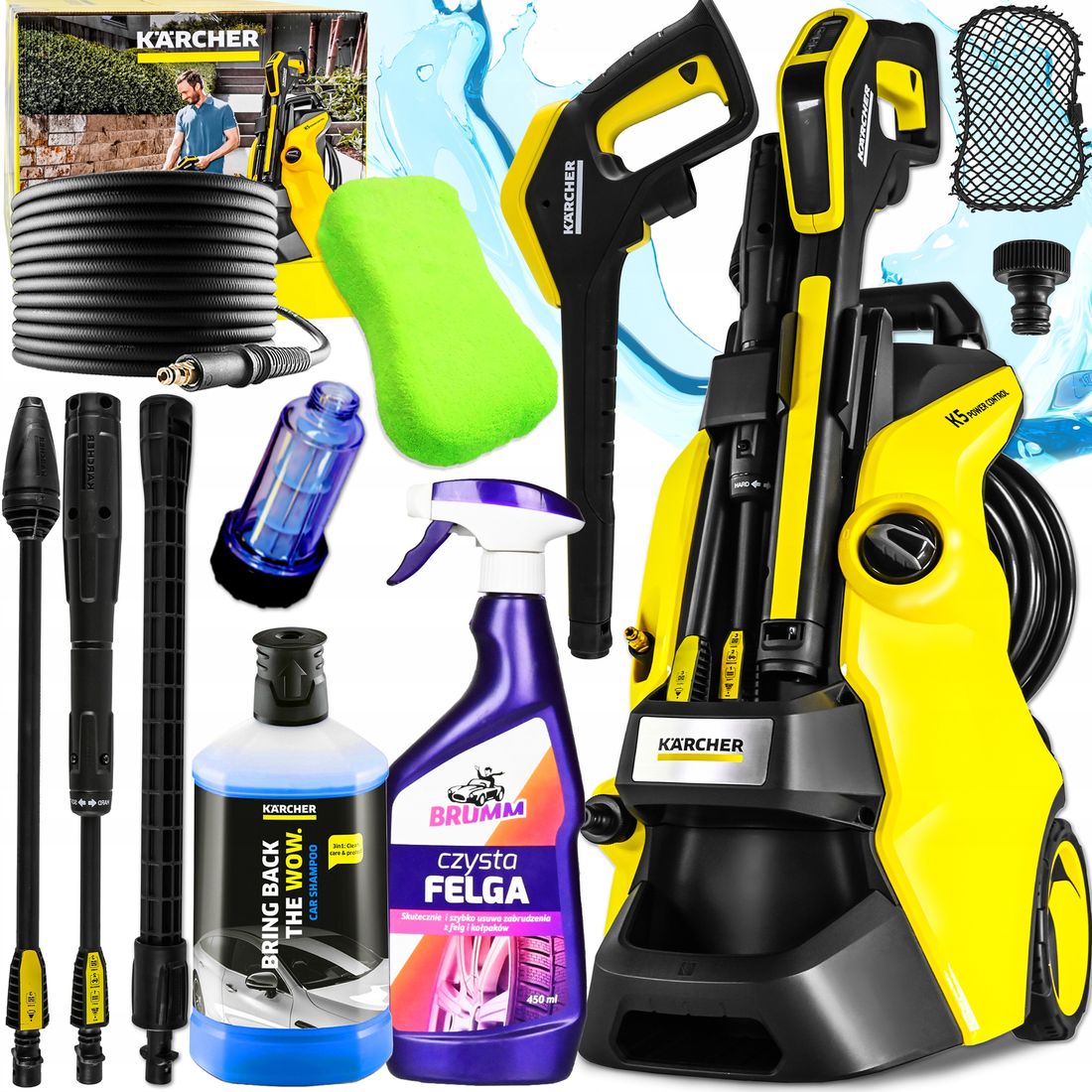 POTĘŻNA MYJKA CIŚNIENIOWA KARCHER K5 TURBO MOC 2500W POWIĘKSZONY ZESTAW XXL - ERLI.pl