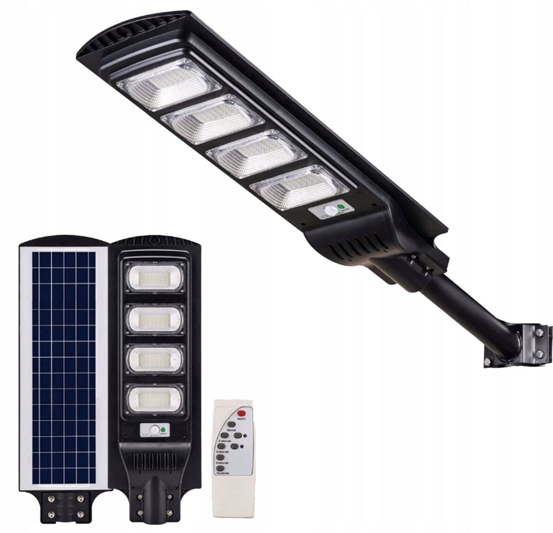 LAMPA SOLARNA LED 1500W LATARNIA ULICZNA OGRODOWA CZUJNIK RUCHU + PILOT - ERLI.pl