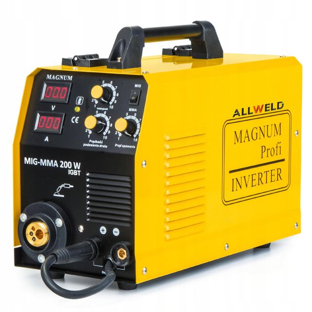 SPAWARKA INWERTOROWA INWERTER MAGNUM MIG 200W MMA IGBT ALU 230V 180A ZESTAW - ERLI.pl
