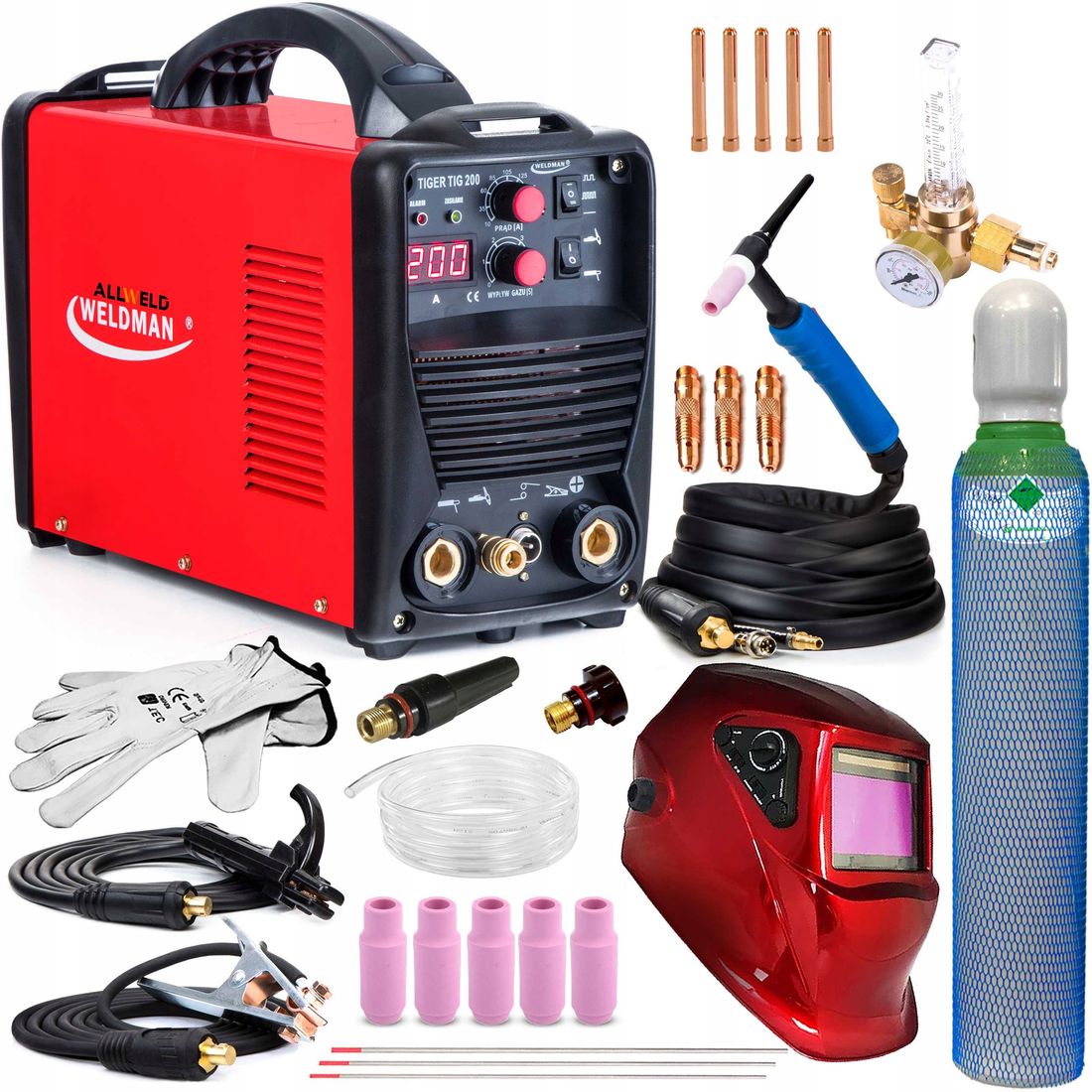 SPAWARKA INWERTEROWA WELDMAN TIGER TIG 200 DC MMA PULS HF 230V 200A ...
