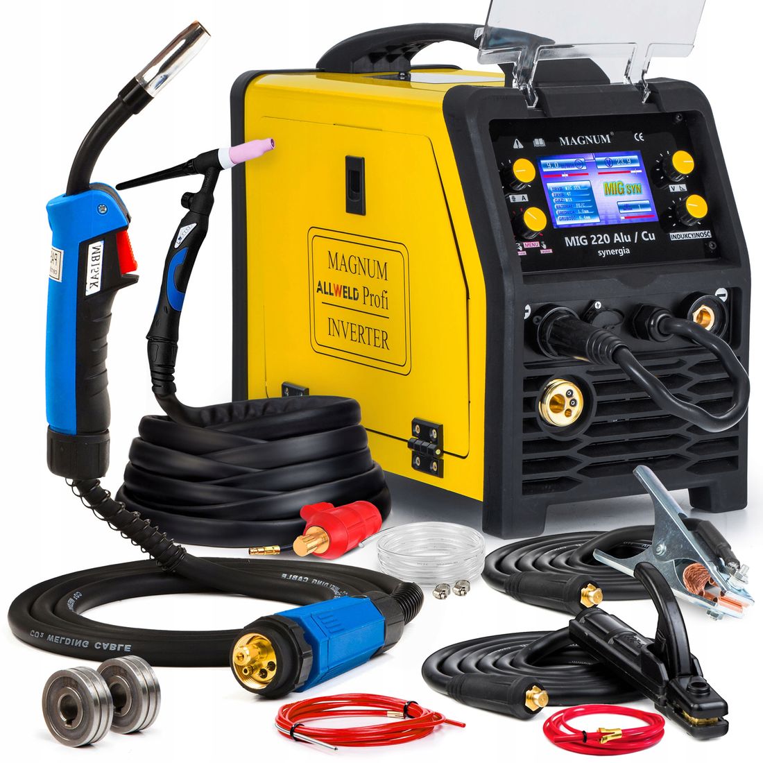 SPAWARKA INWERTOROWA INWERTER MAGNUM MIG 220 ALU/CU SYNERGIA MMA TIG 3W1 - ERLI.pl