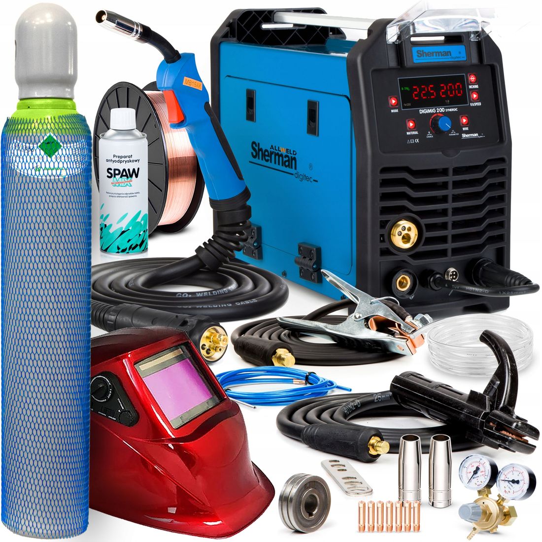 SPAWARKA MIGOMAT SHERMAN DIGIMIG 200 SYNERGIA MIG MMA TIG 200A 230V VRD 3W1 - ERLI.pl