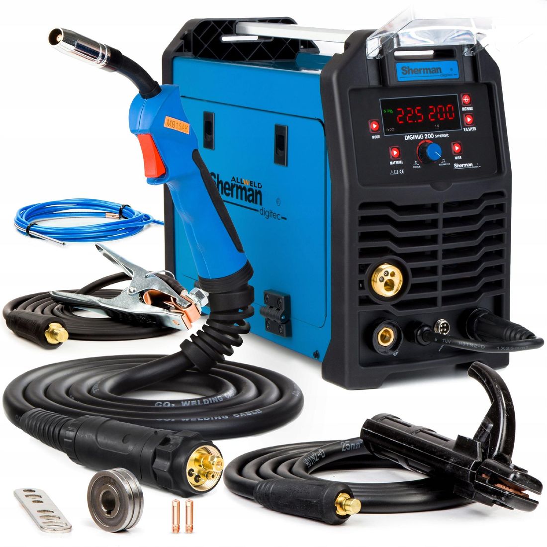 SPAWARKA MIGOMAT SHERMAN DIGIMIG 200 SYNERGIA MIG MMA TIG 200A 230V VRD 3W1 - ERLI.pl