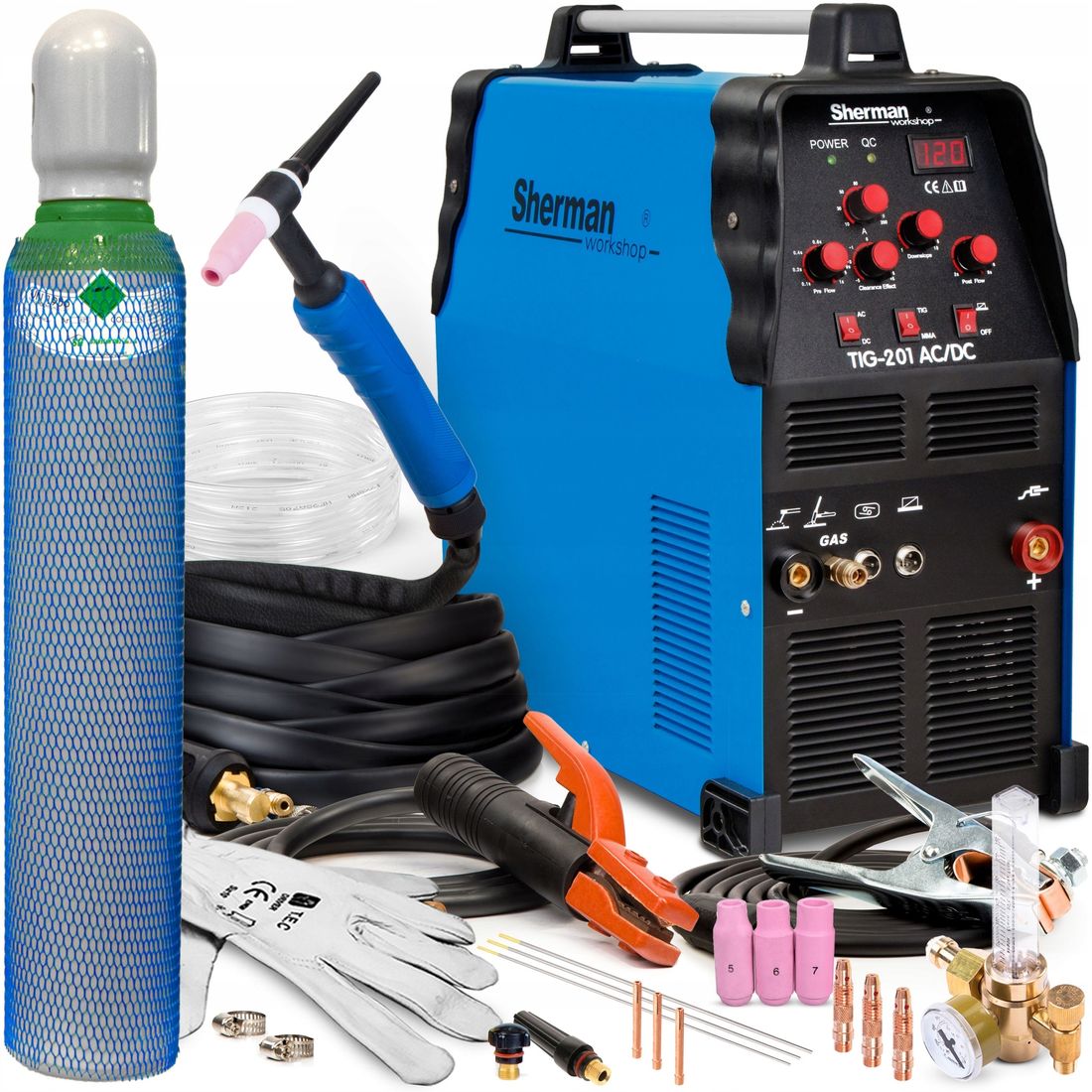 SPAWARKA INWERTOROWA INWERTER SHERMAN TIG 201 AC/DC 230V 200A HF ALUMINIUM – 157814212 - ERLI.pl