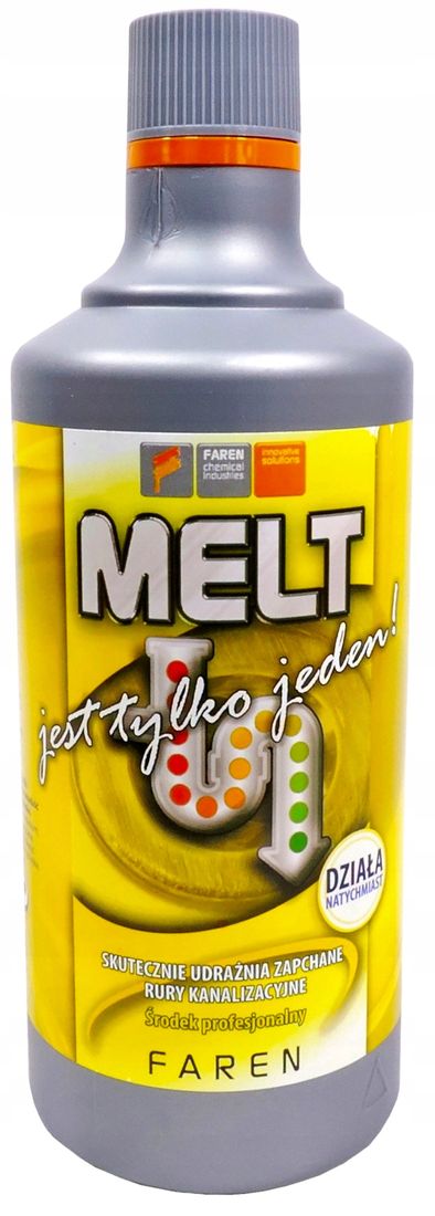 MELT ŚRODEK PŁYN DO UDRAŻNIANIA RUR KANALIZACJI SYFONÓW 750ml BARDZO ...