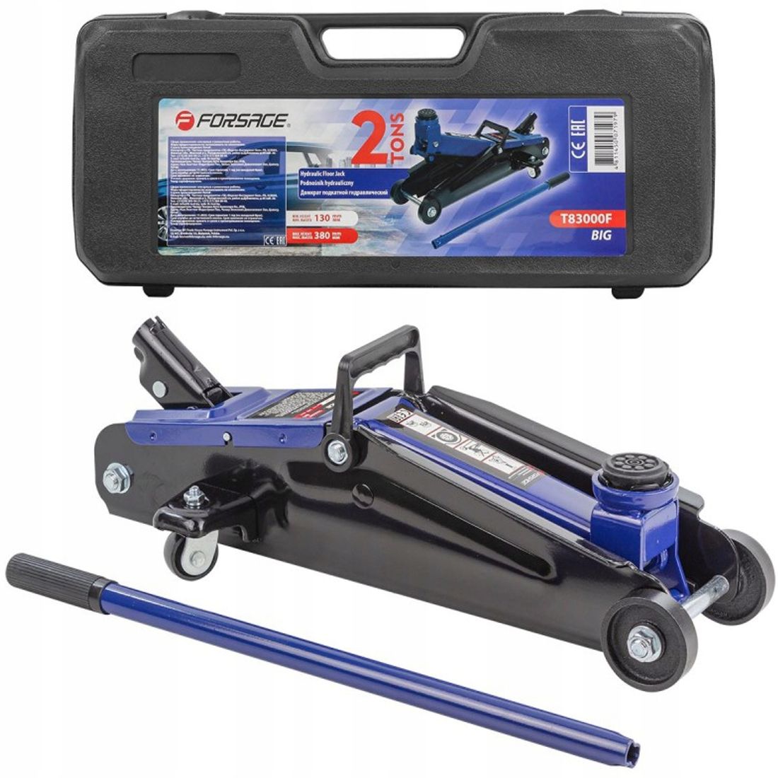 Podnośnik hydrauliczny lewarek 2T żaba walizka - ERLI.pl