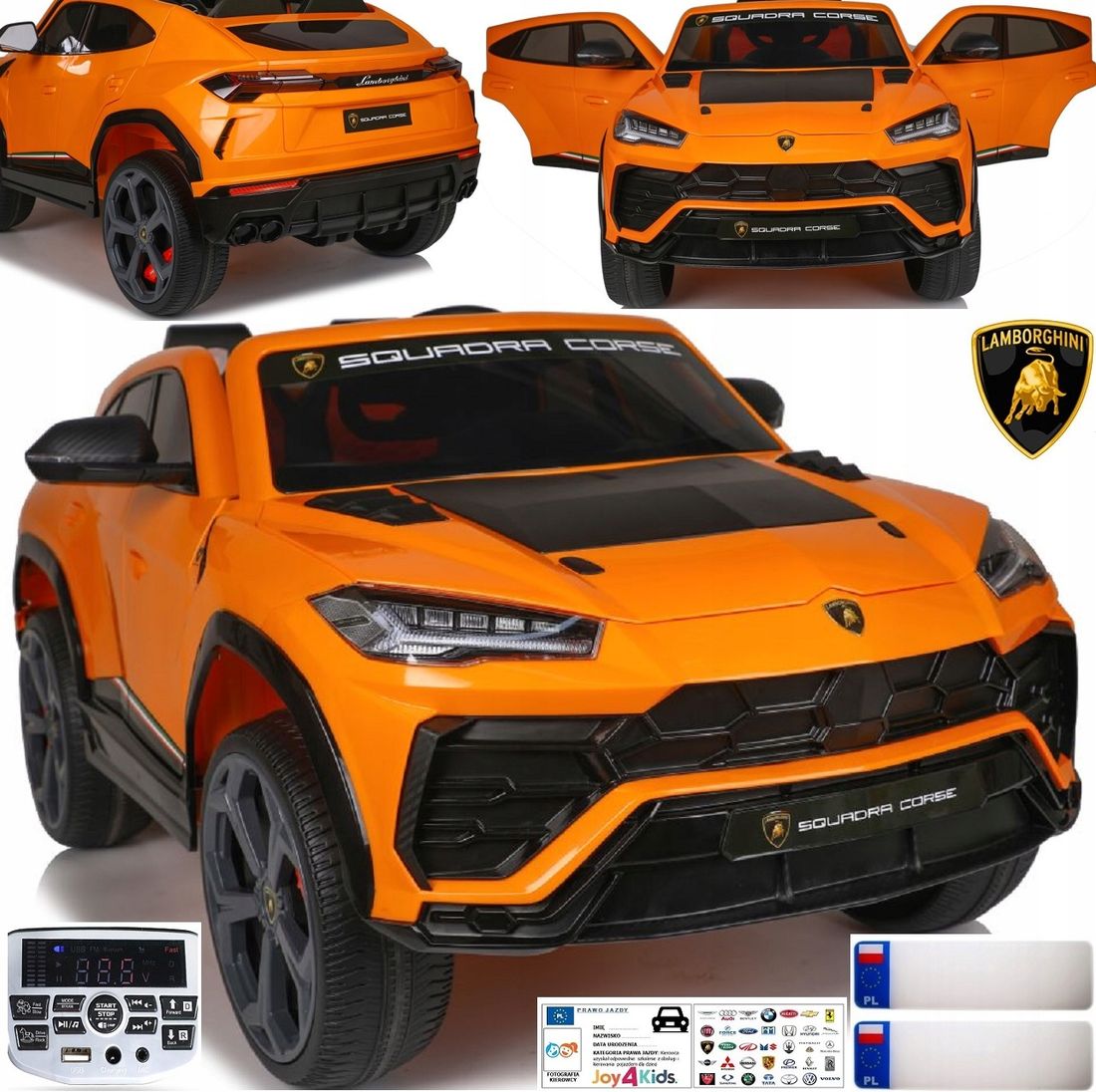 Lamborghini URUS na akumulator 12V 14AH napęd 4x4 - ERLI.pl