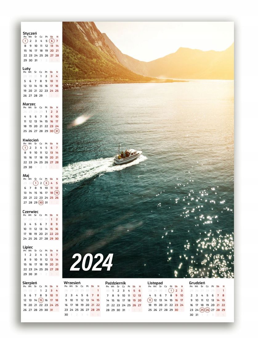 KALENDARZ PLAKATOWY A3 PDM MORZE 12 2024 - ERLI.pl