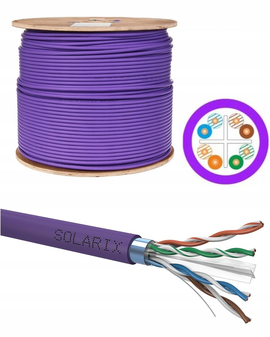 Kabel LAN F/UTP kat.6 Solarix SXKD-6-FTP-LSOH 500m – 158935769 - ERLI.pl